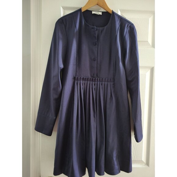 COS | Dresses | Cos Womens Navy Blue Dress Shift Size 8 Quiet Luxury ...